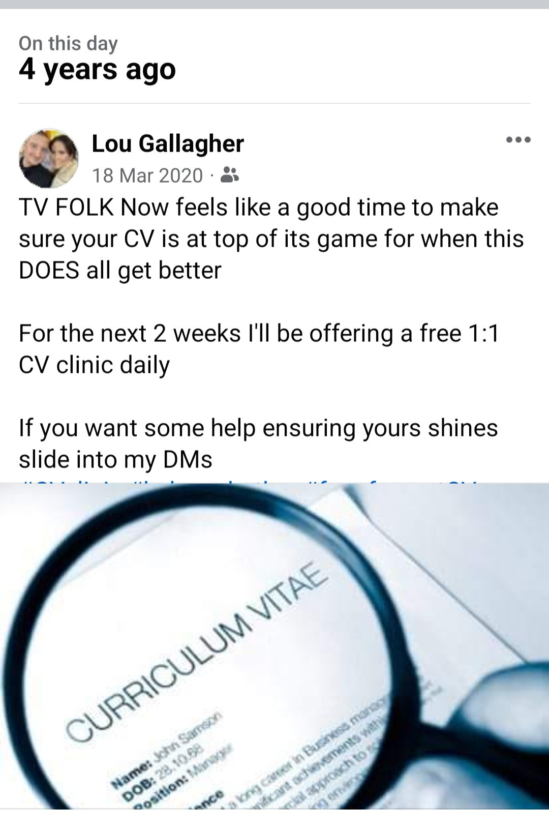 Lou Gallagher shared an image on the TM Hub